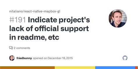 Indicate Projects Lack Of Official Support In Readme Etc · Issue 191 · Nitalianoreact Native