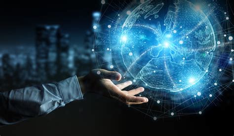 유럽 지도 글로브 네트워크 홀로그램 3d 렌더링을 사용하여 사업가 손 3차원 형태에 대한 스톡 사진 및 기타 이미지 3차원 형태 가상현실 개념 Istock