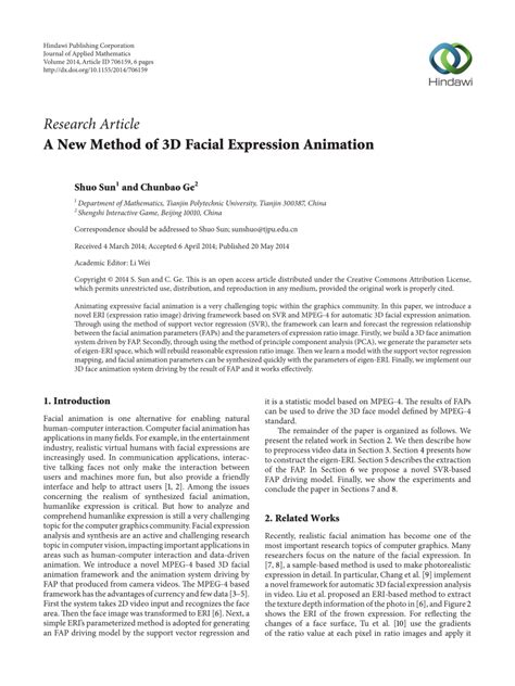 Pdf A New Method Of 3d Facial Expression Animation
