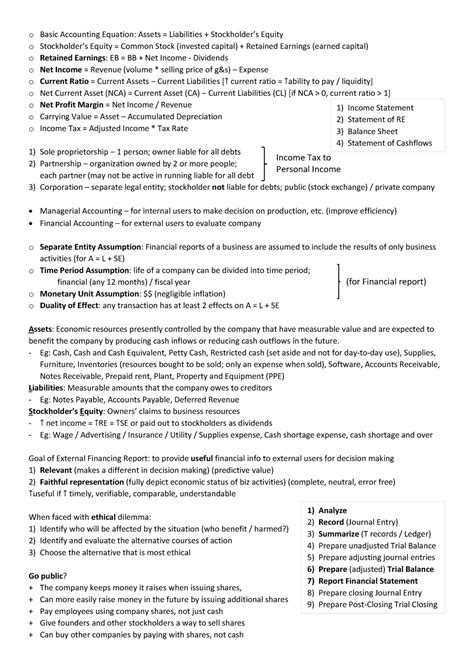 Mid Term Cheatsheet Warning Tt Undefined Function 32 O Basic Accounting Equation Assets