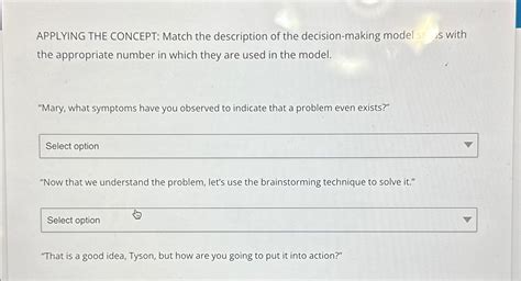 Solved APPLYING THE CONCEPT Match The Description Of The Chegg Com