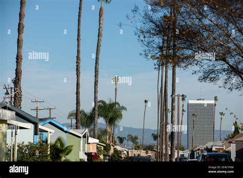 Daytime Skyline View Of Downtown Garden Grove California Usa Stock