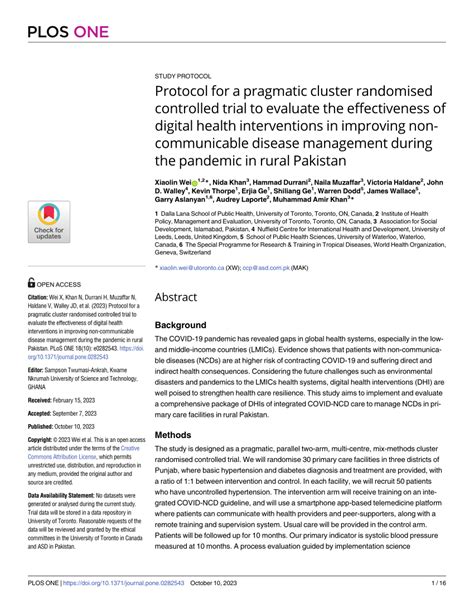 Pdf Protocol For A Pragmatic Cluster Randomised Controlled Trial To Evaluate The Effectiveness