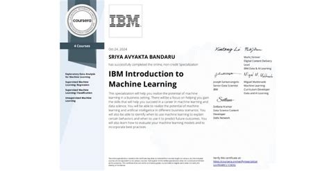 Sriya Avyakta Bandaru On Linkedin Completion Certificate For Ibm