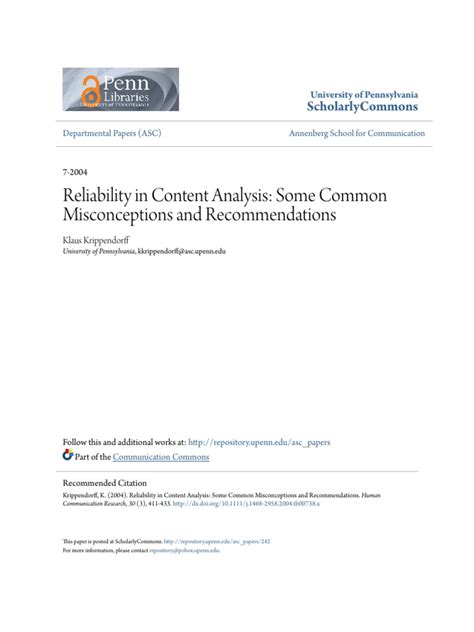 krippendorff 2004 reliability in content analysis pdf pdf