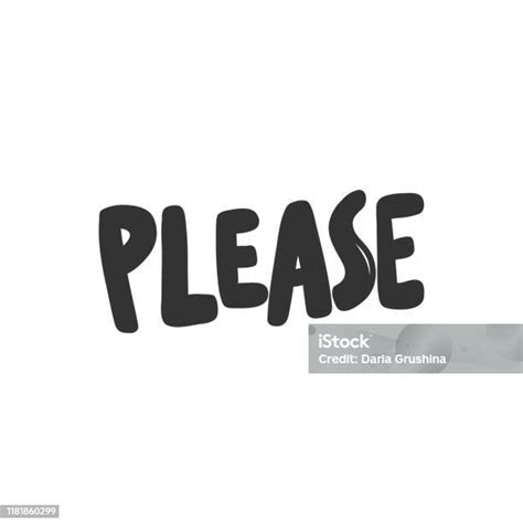 제발 소셜 미디어 콘텐츠스티커 벡터 손으로 그린 일러스트 디자인입니다 Brand Name Online Messaging