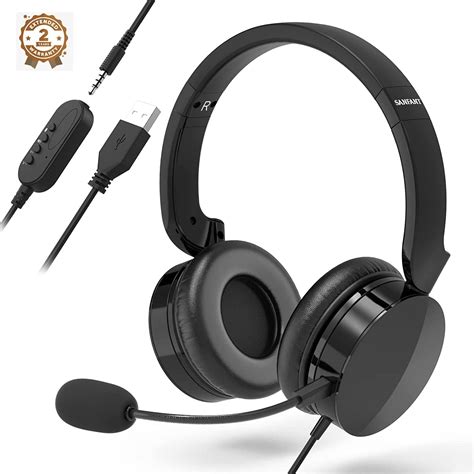 Pc Headset With Microphone Stereo Usb Headset With Noise Cancelling Microphone Detachable