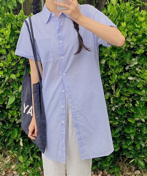 여리여리끝판왕🩵 어썸 스트라이프 셔츠 미니원피스 44~99 루즈핏원피스 단가라원피스 카라넥원피스 트임원피스 줄무늬원피스 휴양지룩 반팔원피스 여름원피스 난방원피스 셔츠