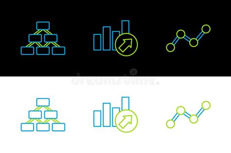 Set Line Graph Chart Infographic Hierarchy Organogram And Financial