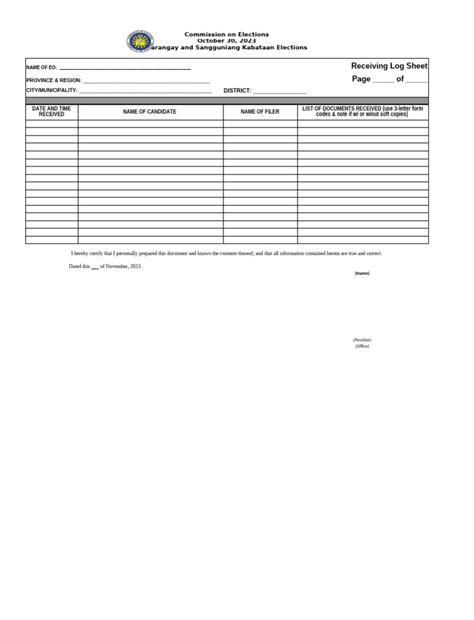 2023 Bske Soce Receiving Logsheet Pdf