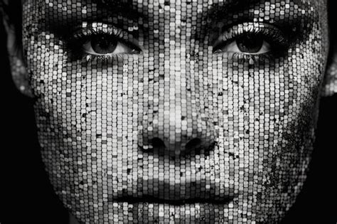 Premium Ai Image Woman Portrait Made Of Many Pieces Digital Simulation Of Female Face Human