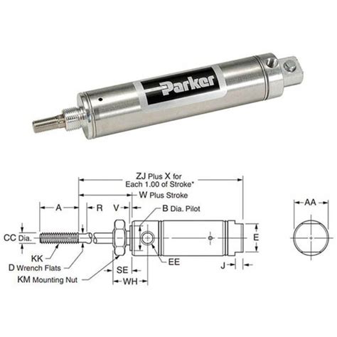 Parker 125rsrv0300 Air Cylinders Next Day Fittings
