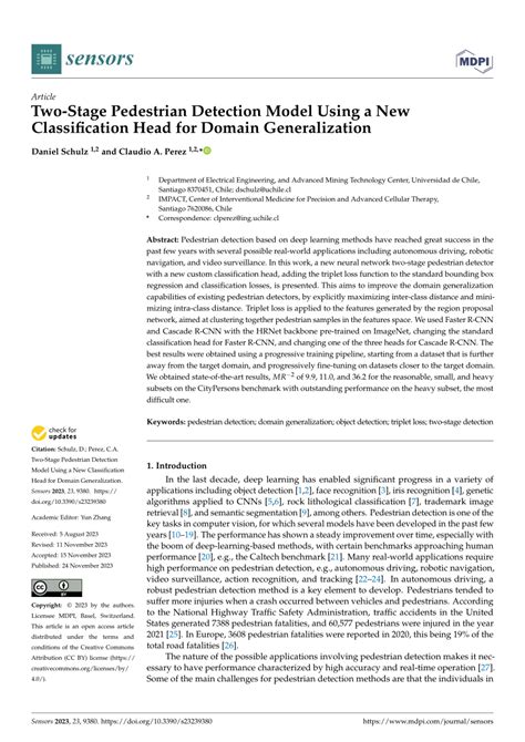 Pdf Two Stage Pedestrian Detection Model Using A New Classification Head For Domain Generalization