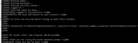 Uunexpected Err NoSuchElementException Type Err Issue Charlesbel Microsoft Rewards