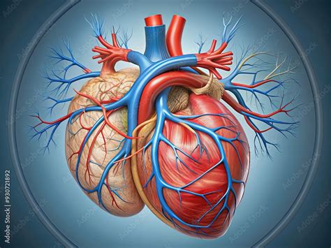 Illustration Of The Human Coronary Anatomy Showcasing The Hearts