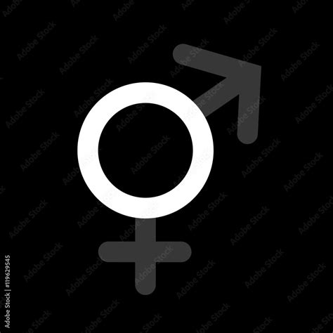 Asexuality Or Intersex Dark And Dull Symbols Of Male And Female