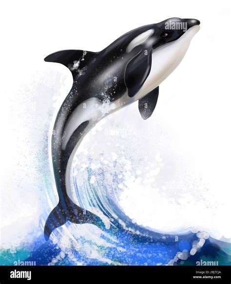 How To Draw A Killer Whale Jumping Out Of Water