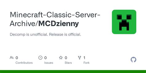 Github Minecraft Classic Server Archivemcdzienny Decomp Is Unofficial Release Is Official