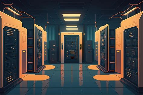 Premium Photo Data Center Server Room With A Futuristic Design