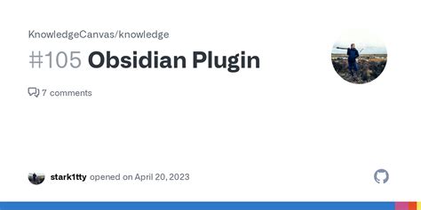 Obsidian Plugin · Issue 105 · Knowledgecanvasknowledge · Github