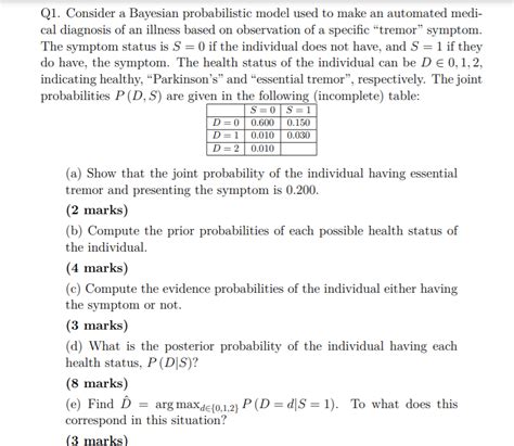 Solved Q1 Consider A Bayesian Probabilistic Model Used To