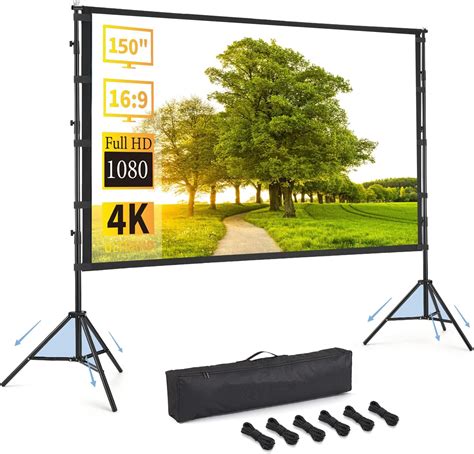 Portable Projector Screen With Stand 150 Inch 16 9