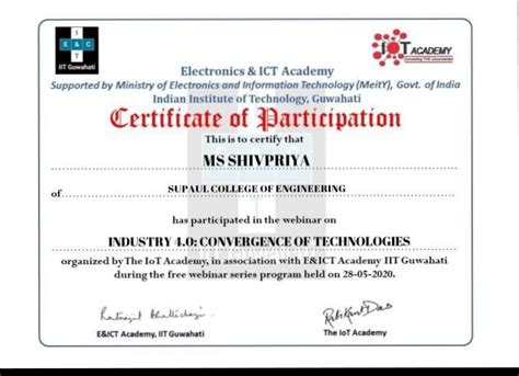 Shivpriya On Linkedin Iotacademy Iitguwahati Certification