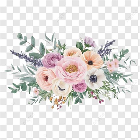 정원 분홍 복숭아 라벤더 크리미 파우더 옅은 장미 꽃을 특징으로 하는 꽃다발의 놀랍고 섬세한 수채화 그림 결혼식 장신구 수채화 꽃 꽃다발 요소 Png 일러스트 및