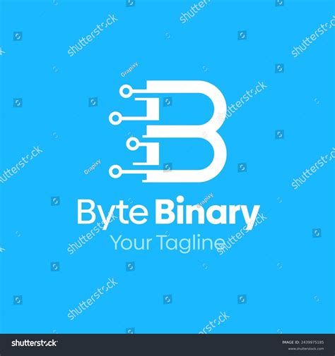 Byte Binary Logo Design Template Merging Stock Vector Royalty Free