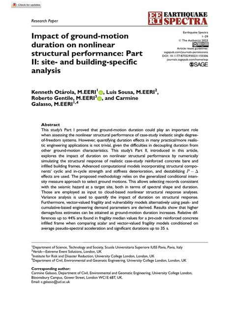 Impact Of Ground Motion Duration On Nonlinear Structural Performance