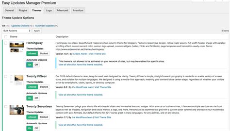 Easy Updates Manager Wordpress Plugin