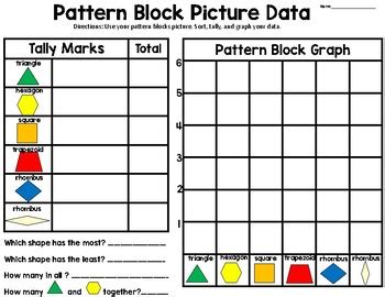 Pattern Block Pictures Data Tally And Graphing TpT
