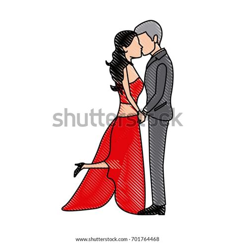 Romantic Couple Wedding Woman Man Kissing Stock Vector Royalty Free 701764468 Shutterstock