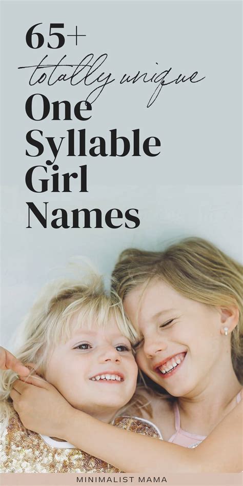 1 syllable girl names artofit