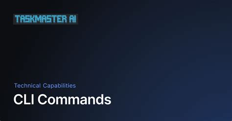 Cli Commands Task Master