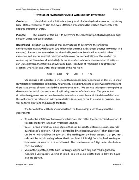 Hcl And Naoh Titration Lab Procedure At Phillip Hayes Blog