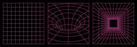 Geometry Wireframe Shapes And Grids In Neon Pink Vector Image