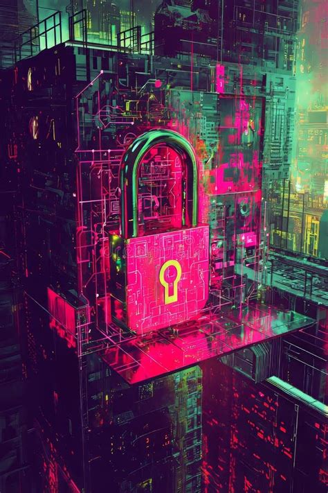 The Digital Padlock Protects The Circuit Board Of A Computer From Cyber Attacks Stock