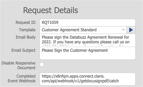 Docusign Webhooks Using Claris Connect Databuzz Knowledge Base