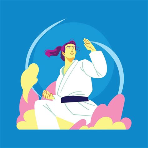 Female Jiu Jitsu Fighter 16336734 Vector Art At Vecteezy