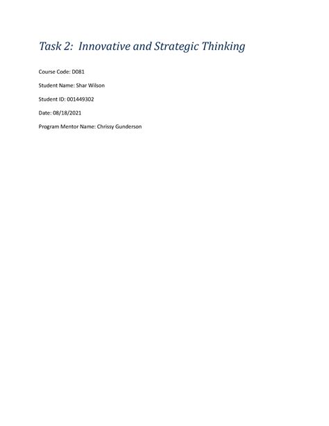 D Task Revised PASSED D Task Work This Will Give You An Idea Of What They Are