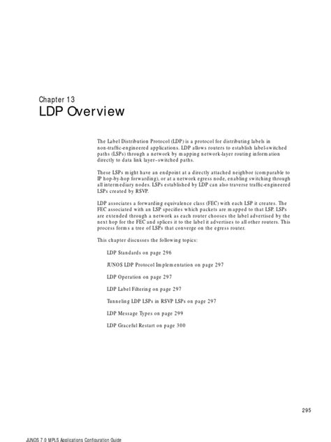 Juniper Ldp Overview Download Free Pdf Multiprotocol Label