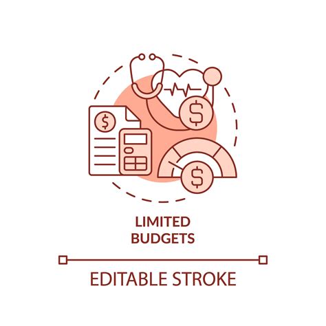2d Editable Red Icon Limited Budgets Concept Isolated Monochromatic Vector Health