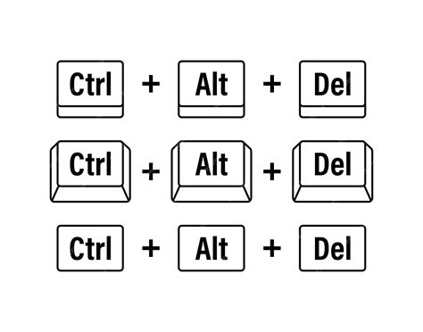 Premium Vector Ctrl Alt Del Shortcut Keys Keyboard Keys Computer Button Vector Stock Illustration