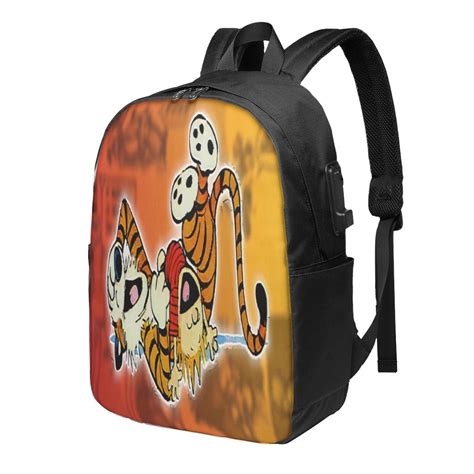 17in Calvin And Hobbe Travel Laptop Backpack Large Business Backpack With U Sb Computer Bag