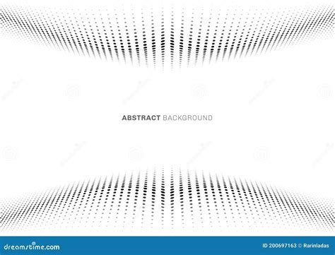 Abstract Black Dot Wave Pattern Halftone Style Perspective On White Background Stock Vector