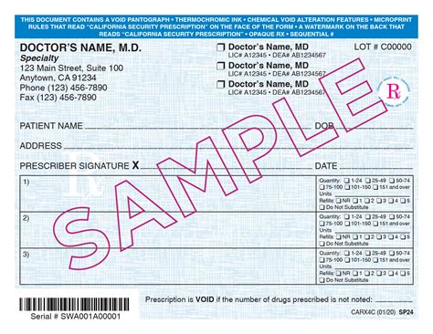 Controlled Substance Prescription Pads At Lois Toussaint Blog