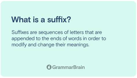 Understanding Suffix Examples List Of Suffixes Grammar Rules And