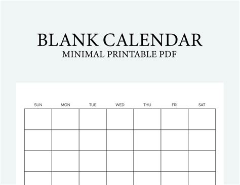Blank Calendar With Sun Sat Plus Clip Art