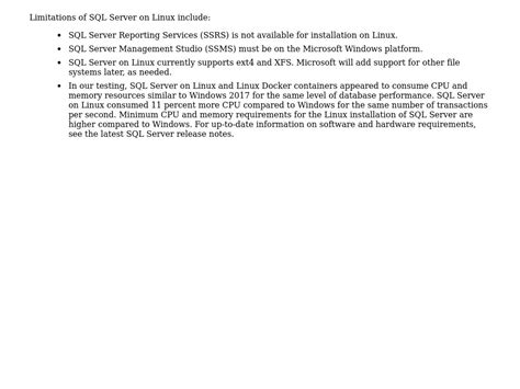 limitations of sql server on linux dell emc powermax storage for